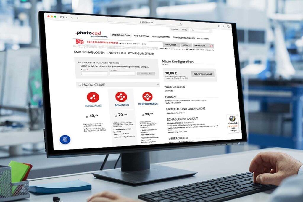 Erstmals mit Photocad: Online-Konfiguration von SMD-Schablonen - Photocad